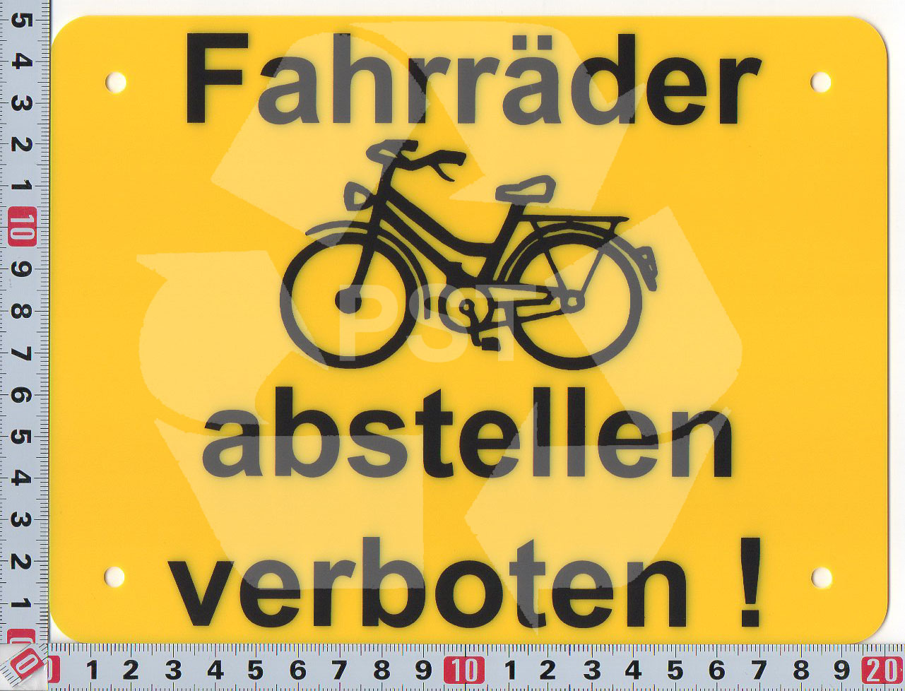 Fahrräder abstellen verboten ! Warn Tür Gebot Verbot 15x20cm Achtung ...