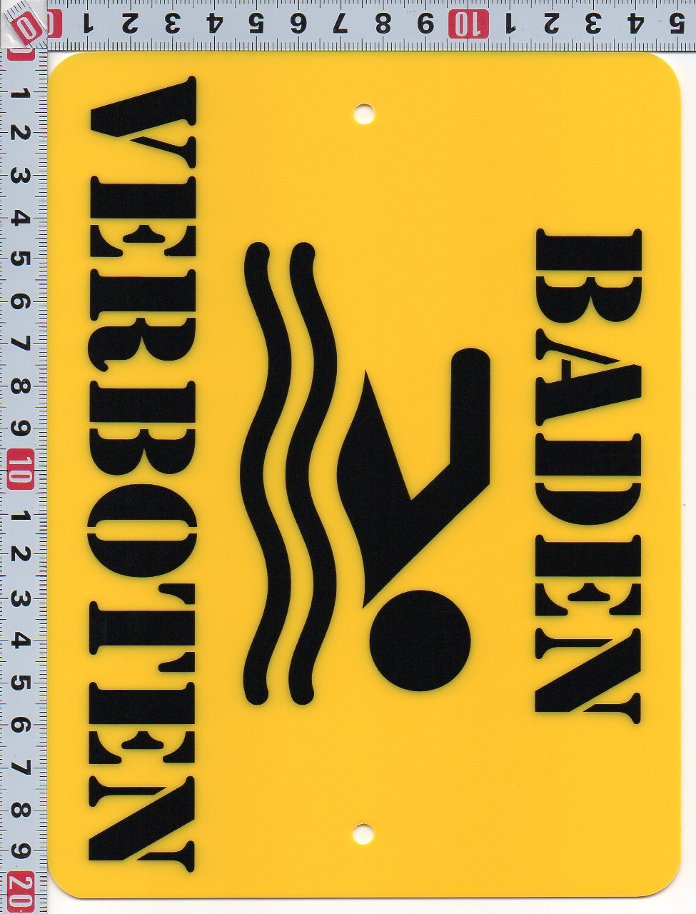 Baden verboten Hinweisschild Warn Tür Gebot Verbot 20x15cm Achtung ...