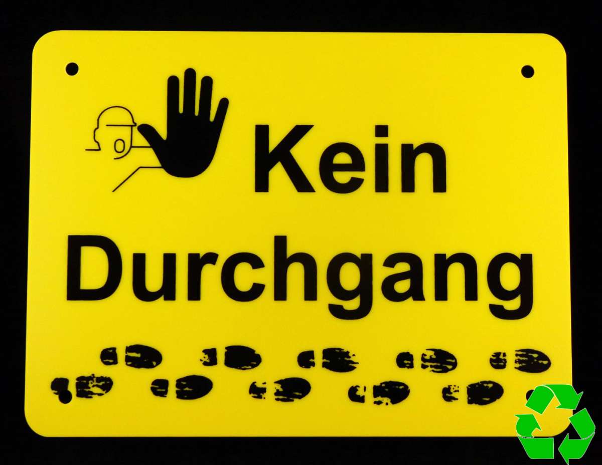 Kein Durchgang Hinweisschild verbot 20x15cm Achtung Gebot Warn Privat | siebdruck-schilder24.de