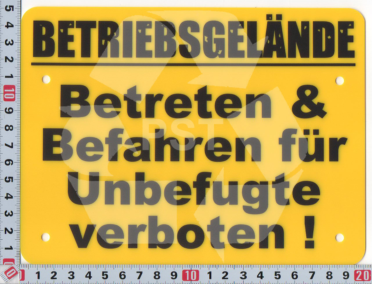 Betriebsgelände Betreten & Befahren für Unbefugte verboten Eltern ...