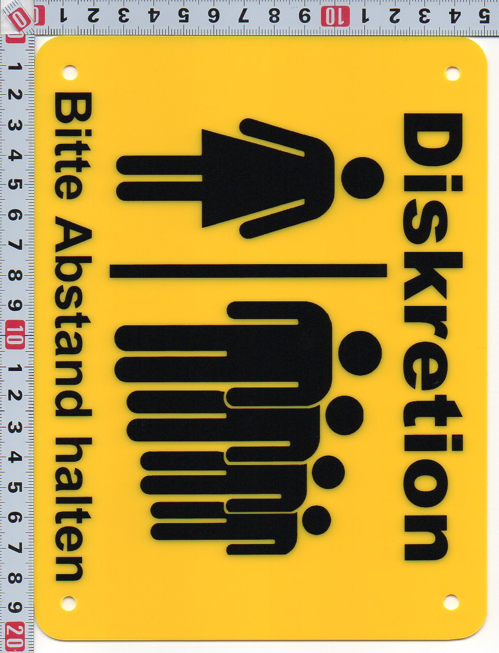 Diskretion Bitte Abstand halten verbot Achtung Hinweisschild 20x15cm ...