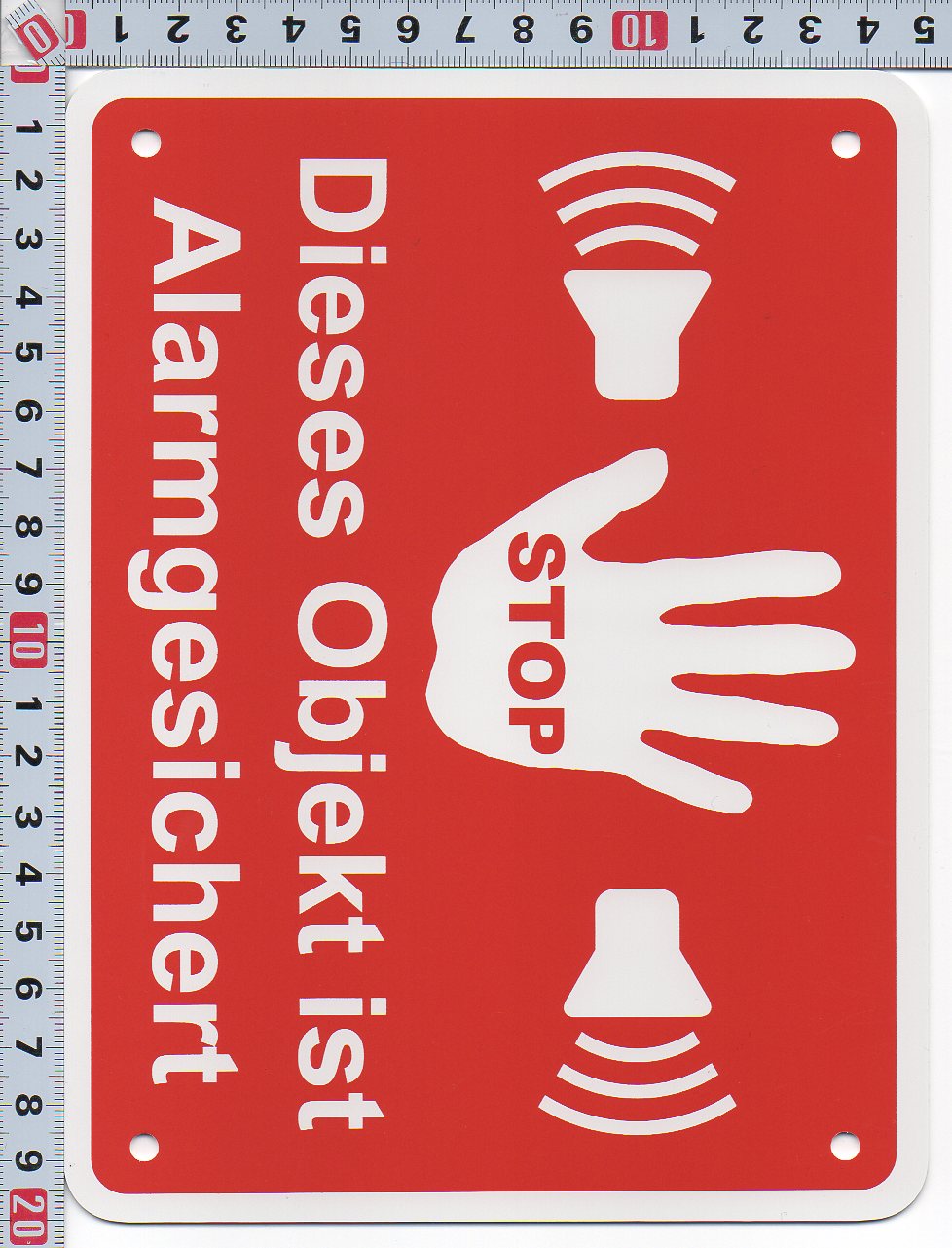 Dieses Objekt ist Alarmgesichert 20x15cm Hinweisschild Achtung Gebot ...