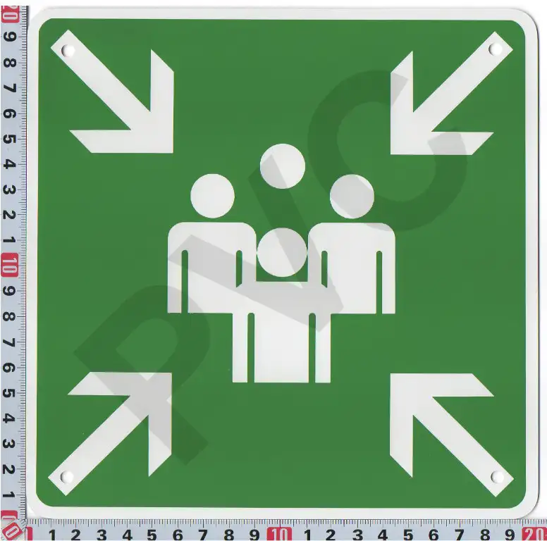 Sammelplatz - PVC Hinweisschild, 20x20cm, 1mm stark (RAL 6032 ...