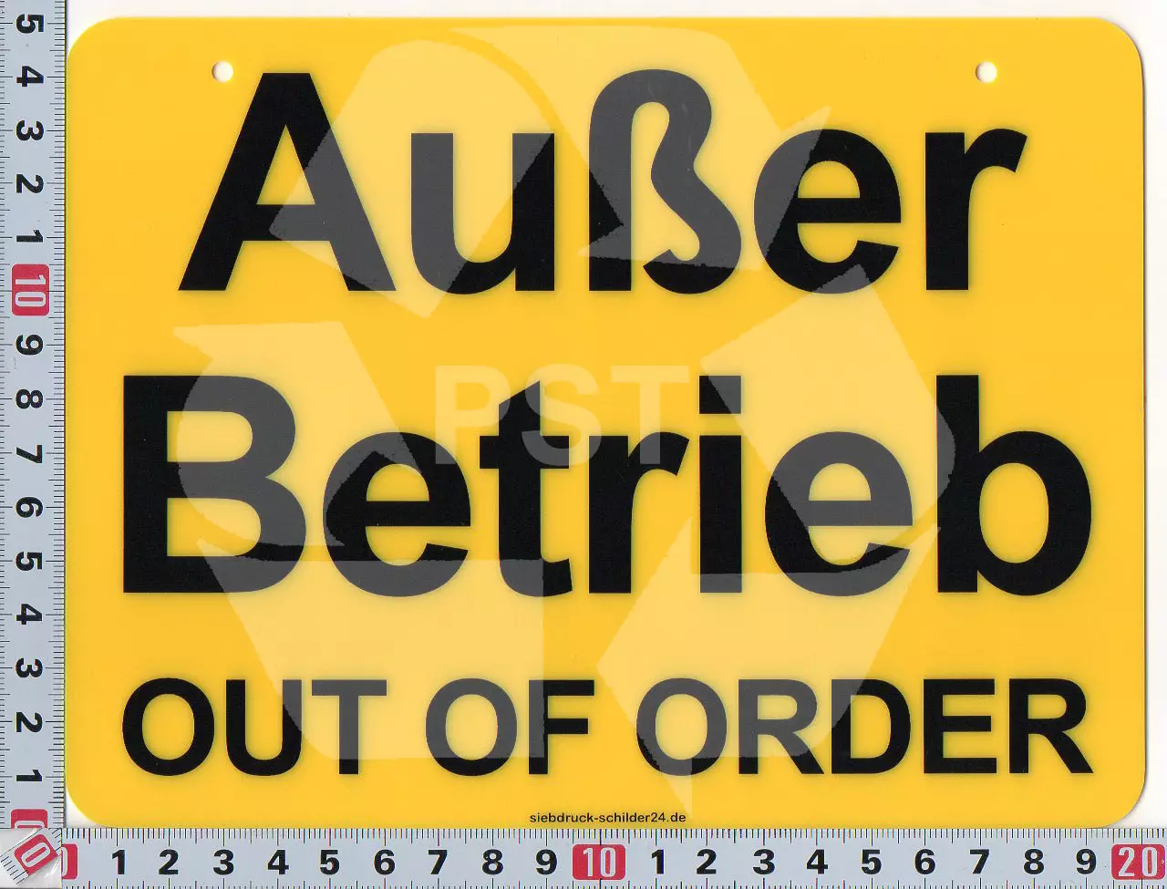 Robustes 'Außer Betrieb' Hängeschild aus PST | Für Maschinen und ...